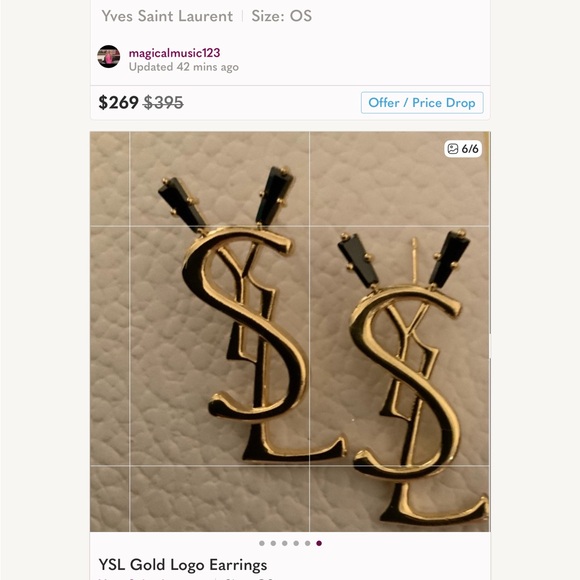 Yves Saint Laurent | Jewelry | Ysl Gold Logo Earrings | Poshmark